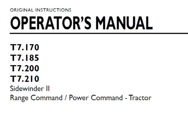 New Holland T7.170, T7.185, T7.200, T7.210 Sidewinder II Range Command ...